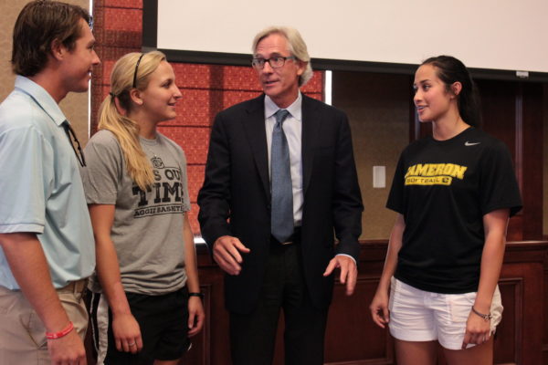 Dr. Brian Hainline speaks with student-athletes | Aggie Central
