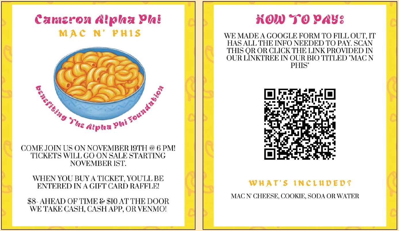 Cameron Alpha Phi: Mac N’ Phis | Aggie Central